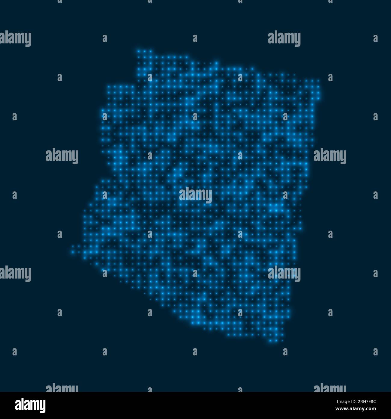 Arizona dotted glowing map. Shape of the US state with blue bright ...
