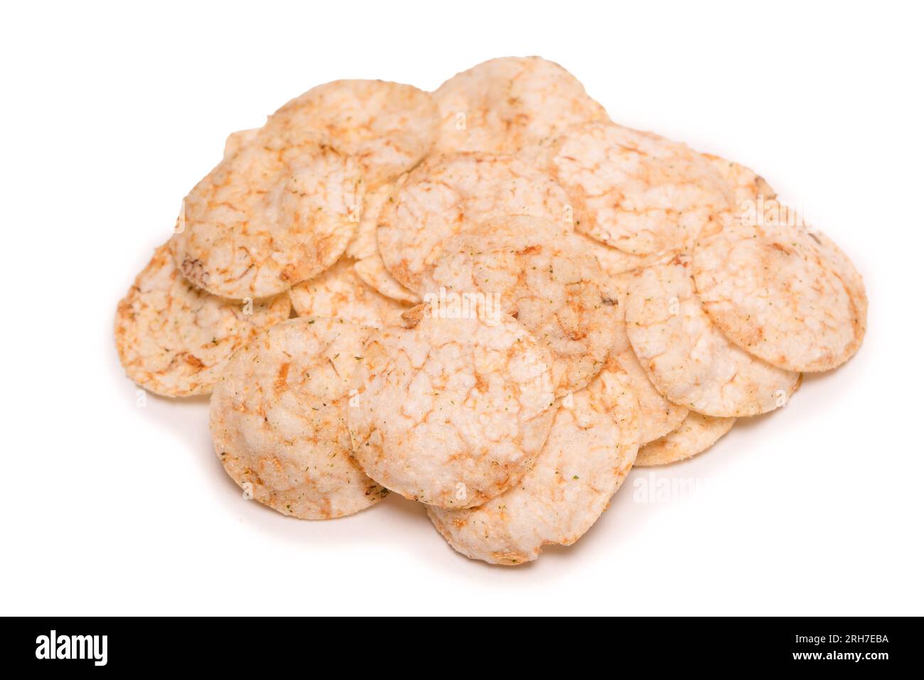 Rice chips isolated on a white background Stock Photo - Alamy