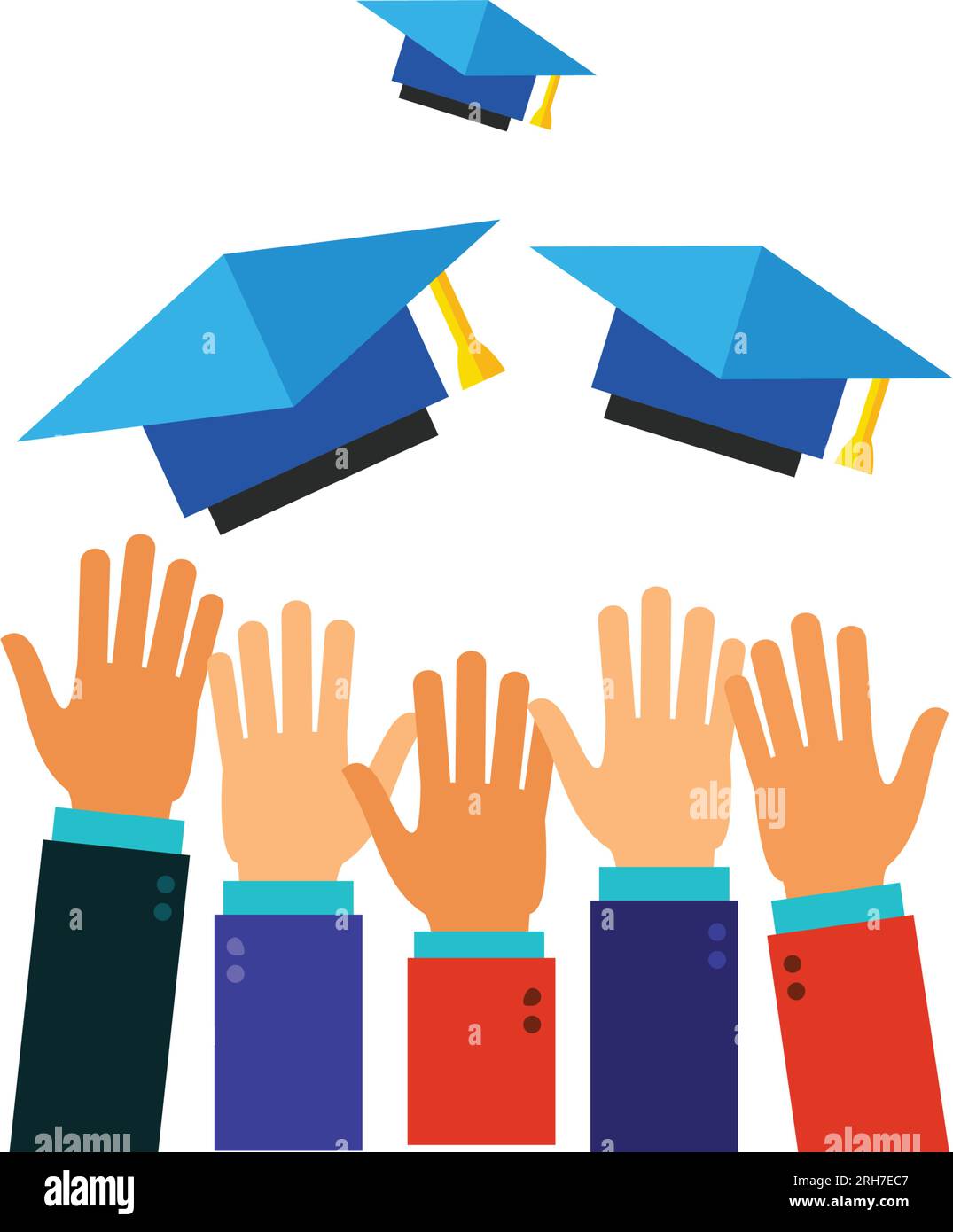 Raising hats Stock Vector Images - Alamy