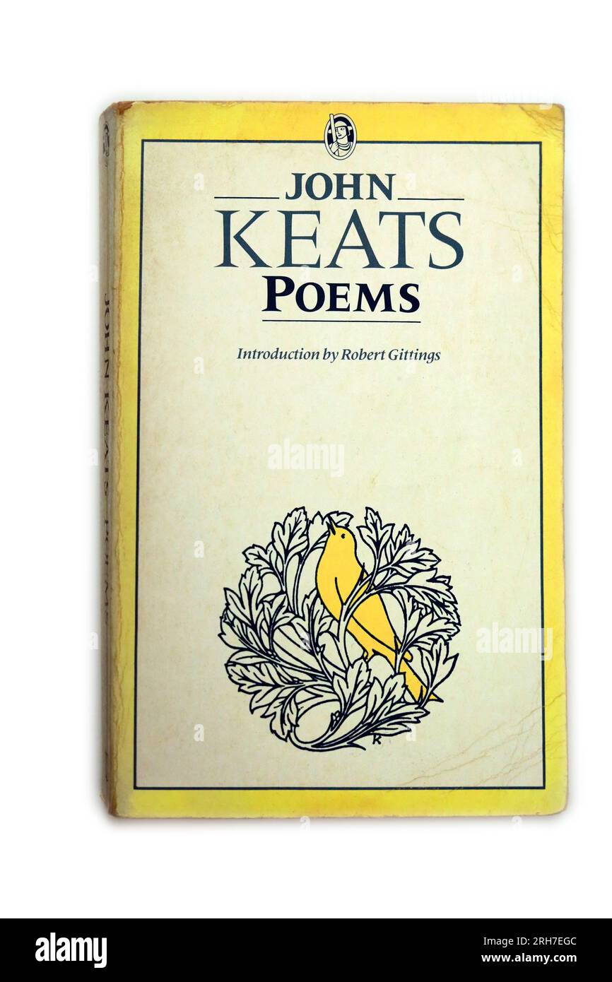 John Keats Poems. Paperback book cover. Studio set up with white ...