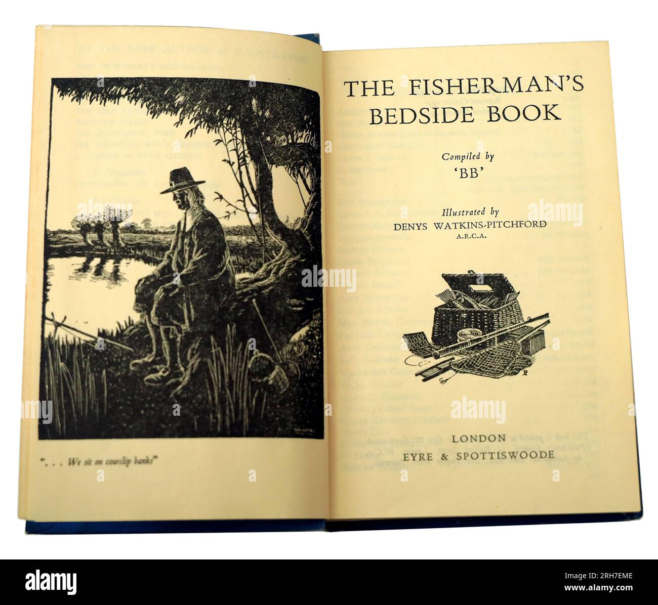 The Fisherman's Bedside Book. Title pages. Illustrated by Dents Watkins ...