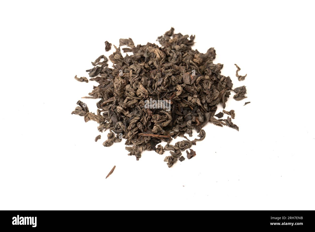 Dried tea leaves isolated on a white background. Top view Stock Photo ...