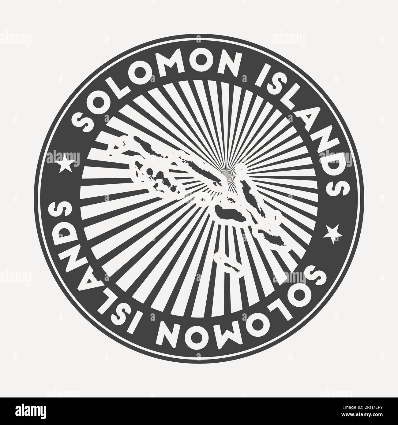 Solomon Islands round logo. Vintage travel badge with the circular name ...