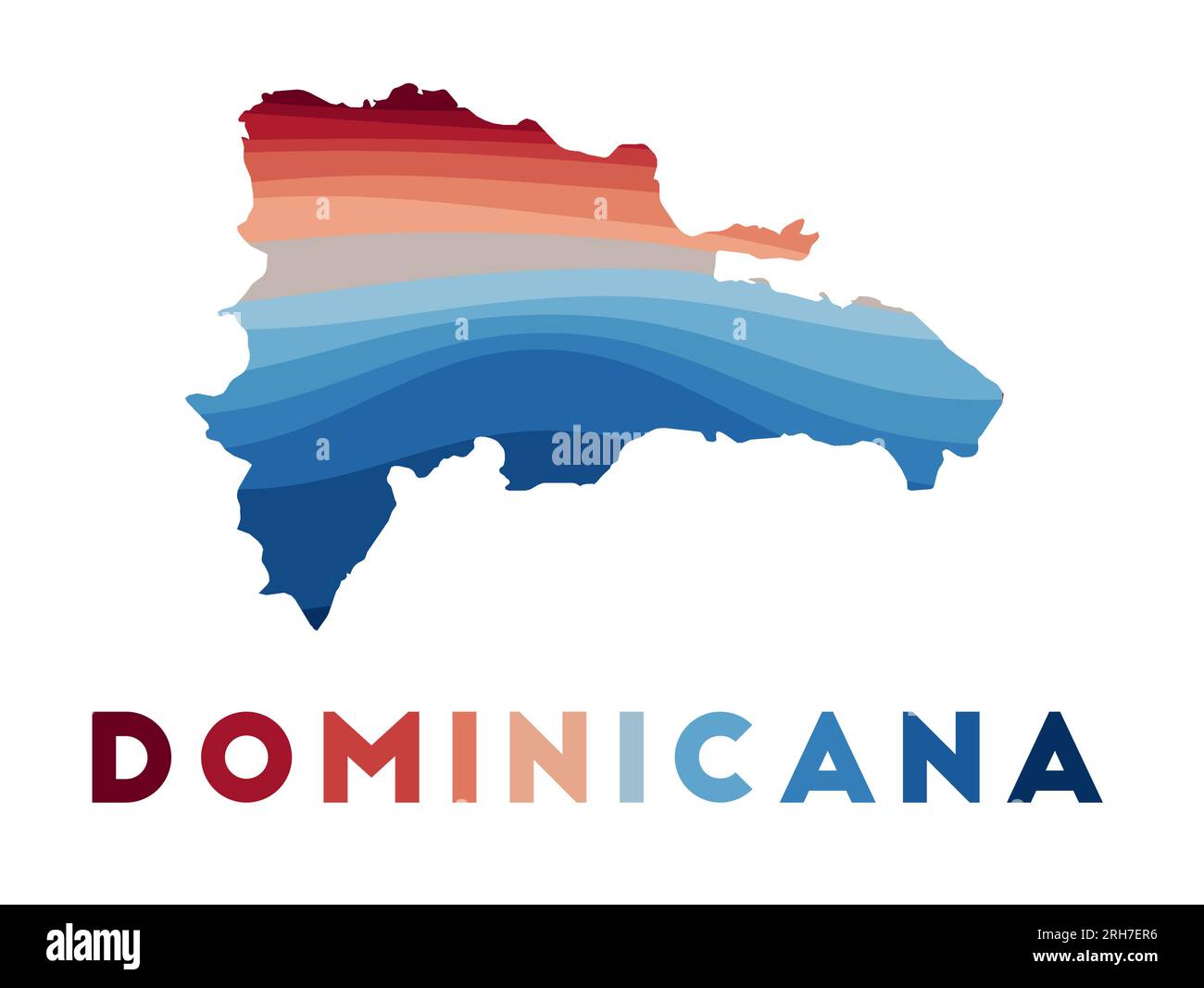 Dominican Republic map. Map of the country with beautiful geometric ...