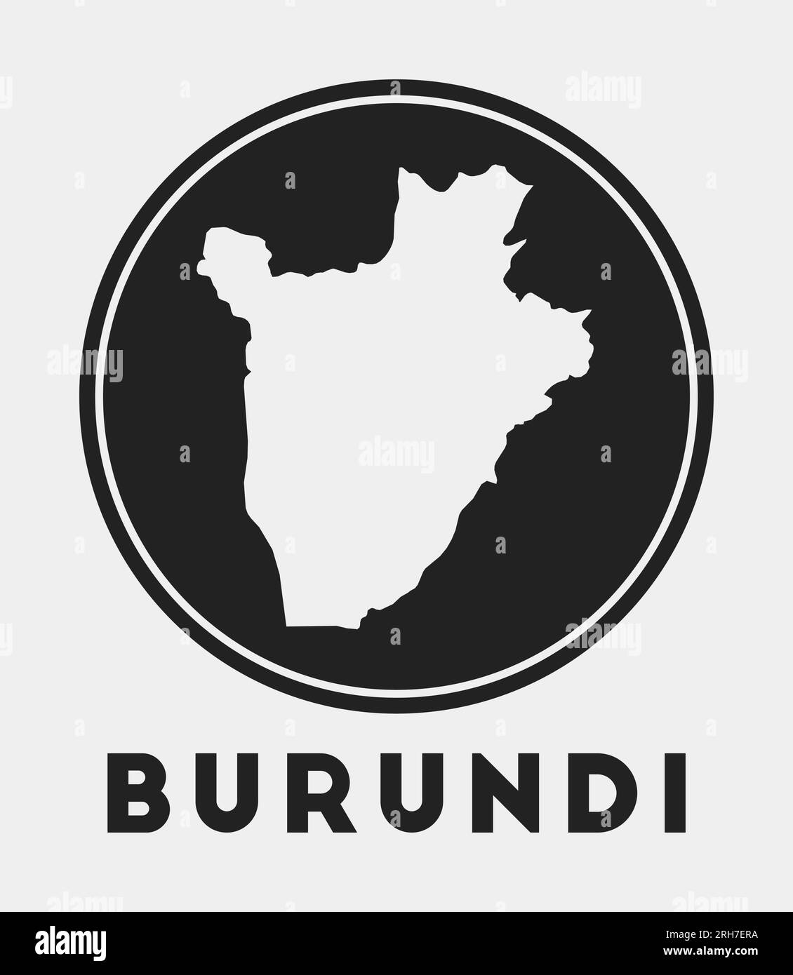 Burundi Icon Round Logo With Country Map And Title Stylish Burundi