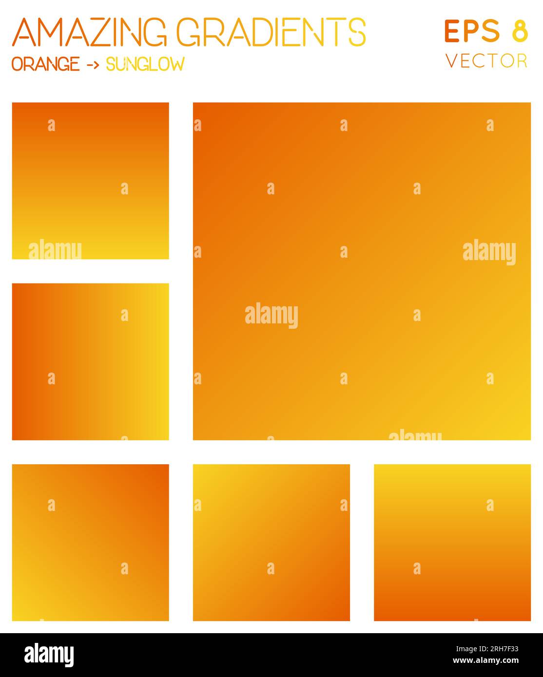 Colorful gradients in orange, sunglow color tones. Actual gradient ...