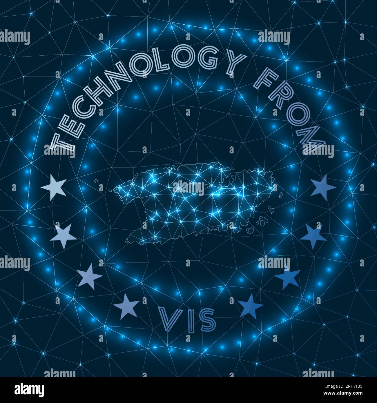Technology From Vis. Futuristic geometric badge of the island ...