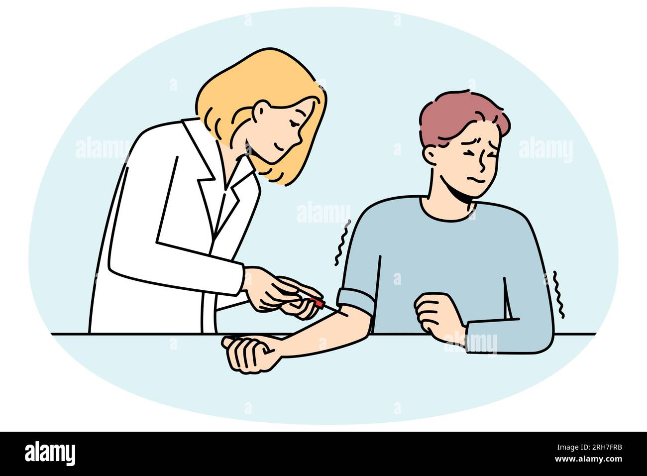 Doctor collecting blood in the hospital Stock Vector Images - Alamy