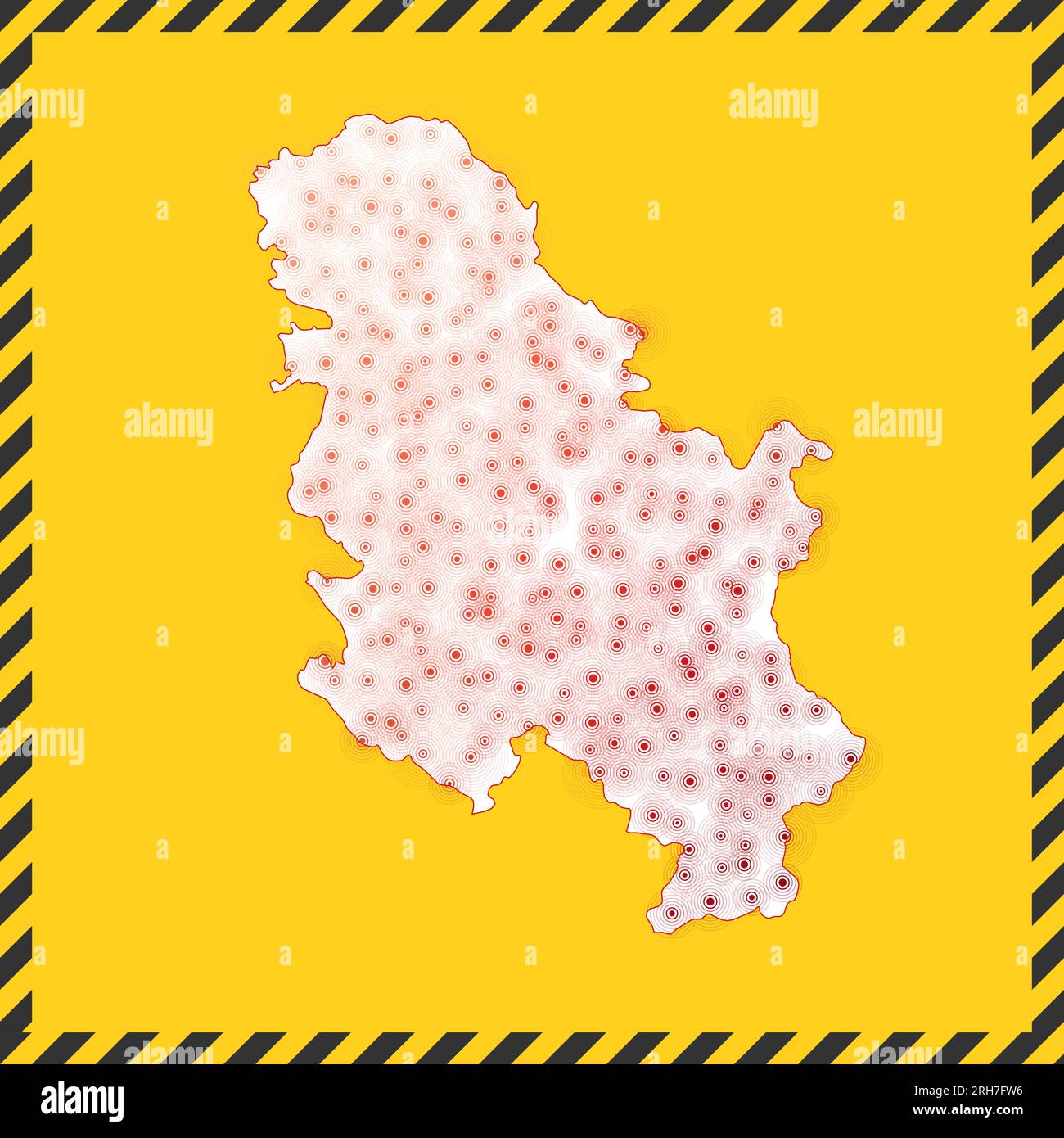 Serbia closed - virus danger sign. Lock down country icon. Black ...