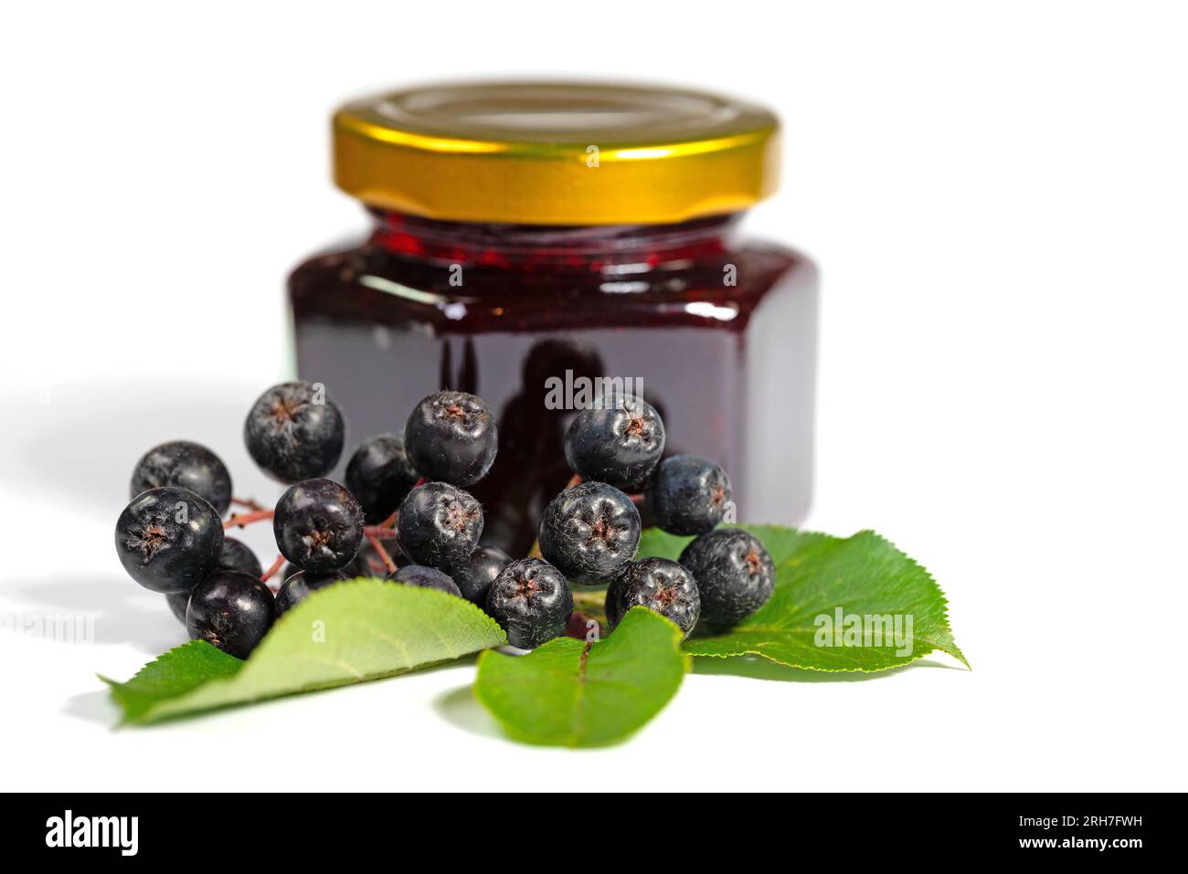 Choke berries and choke berry jam in screw jar Stock Photo - Alamy