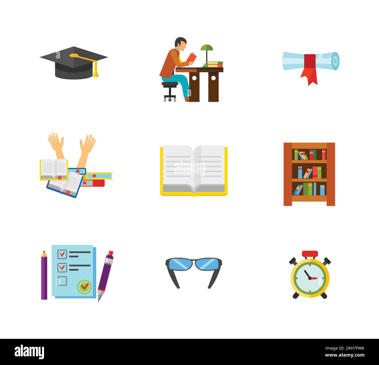 University exam icon set Stock Vector Image & Art - Alamy