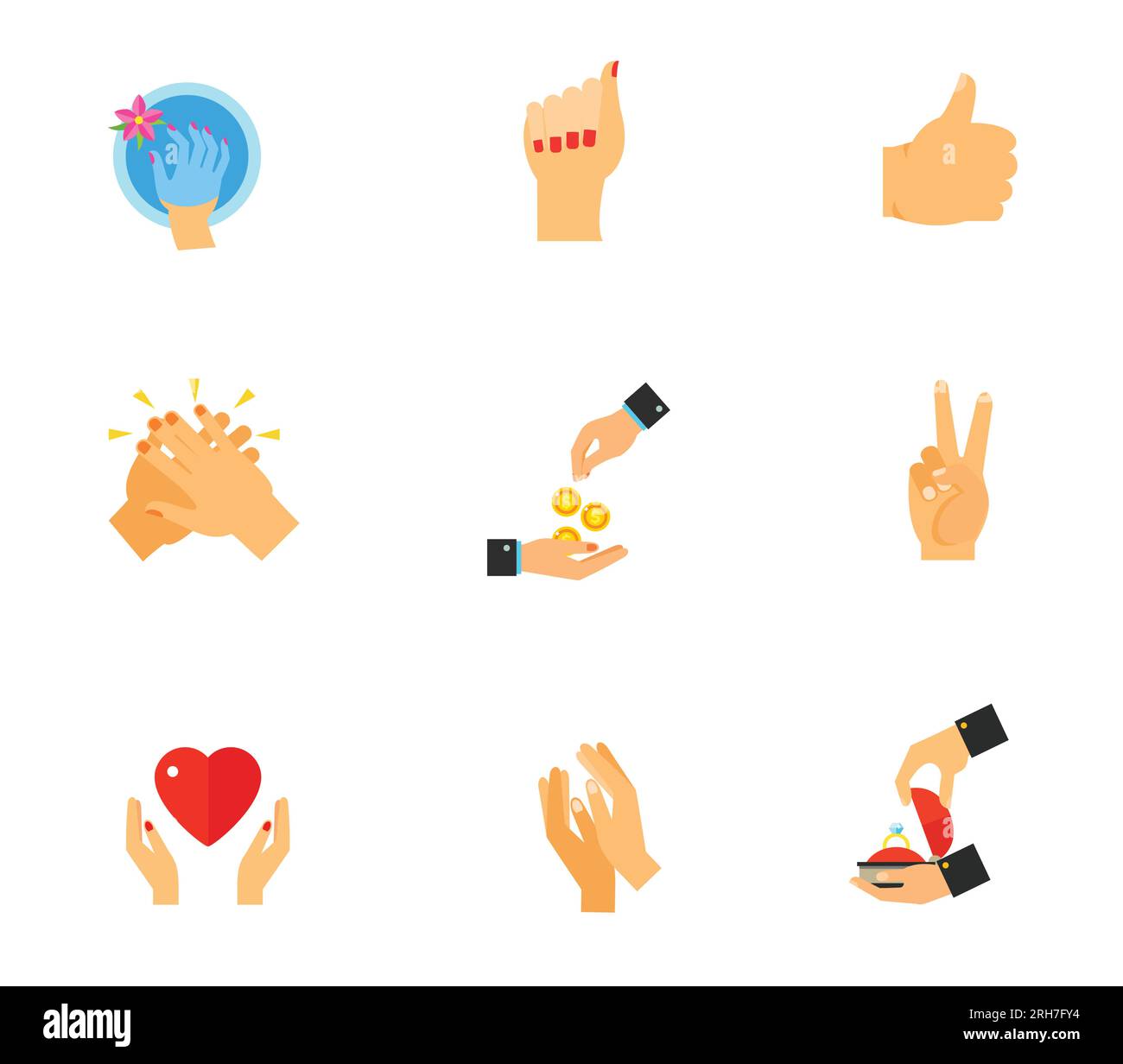 Hands icon set Stock Vector Image & Art - Alamy
