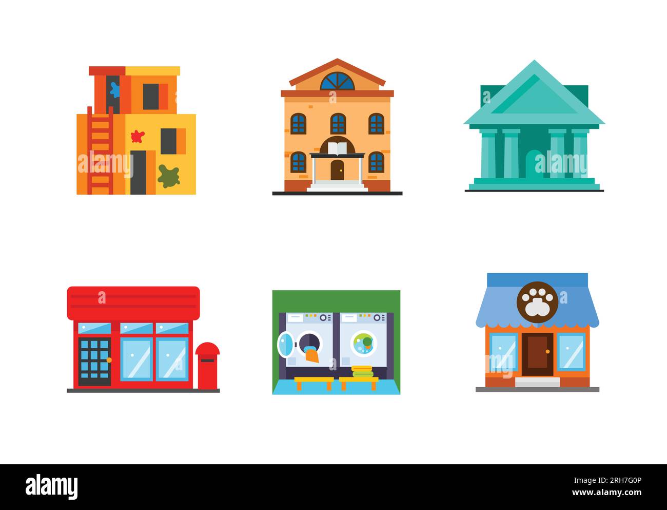 Public building icon set Stock Vector Image & Art - Alamy