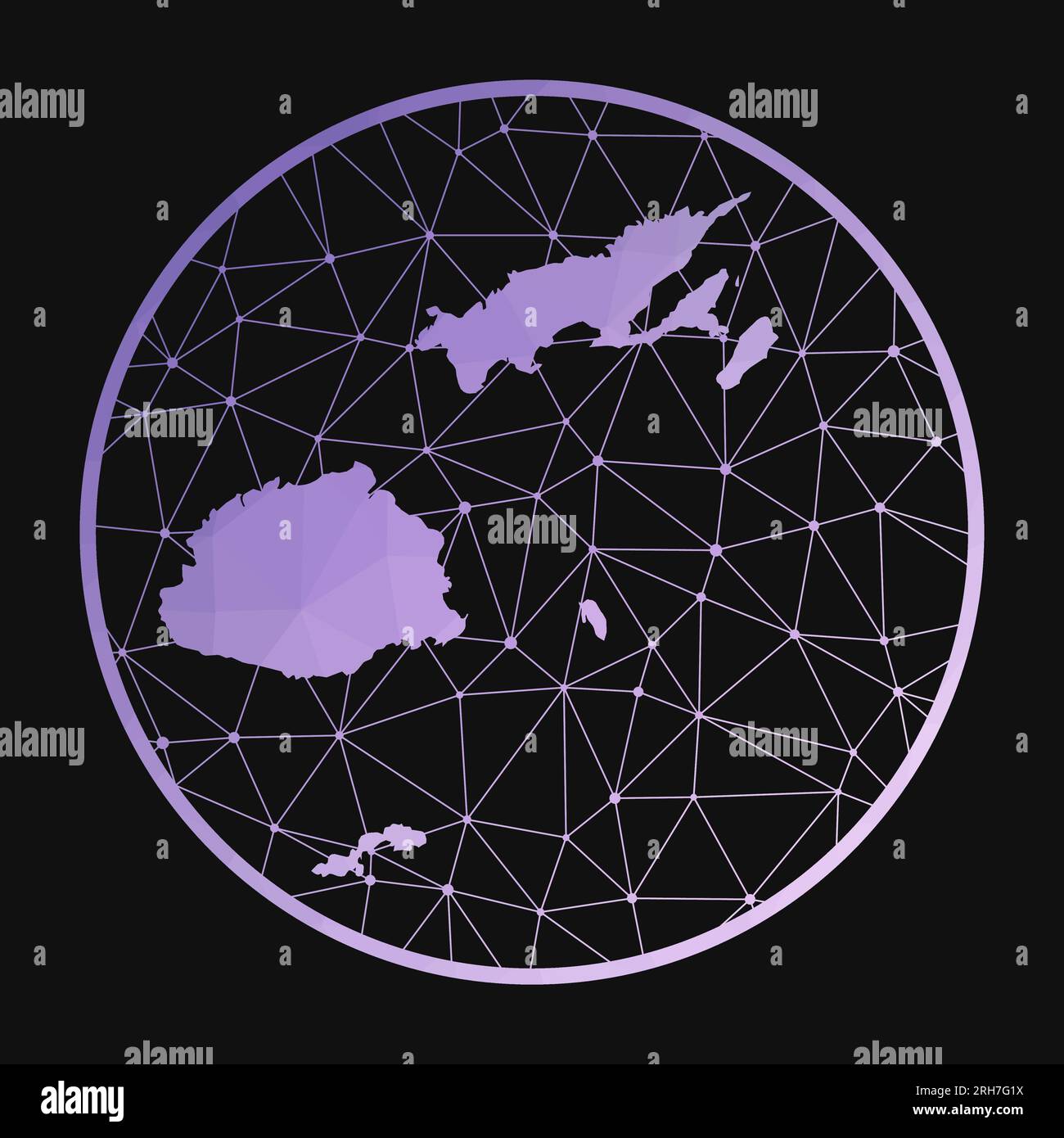 Fiji icon. Vector polygonal map of the country. Fiji icon in geometric ...