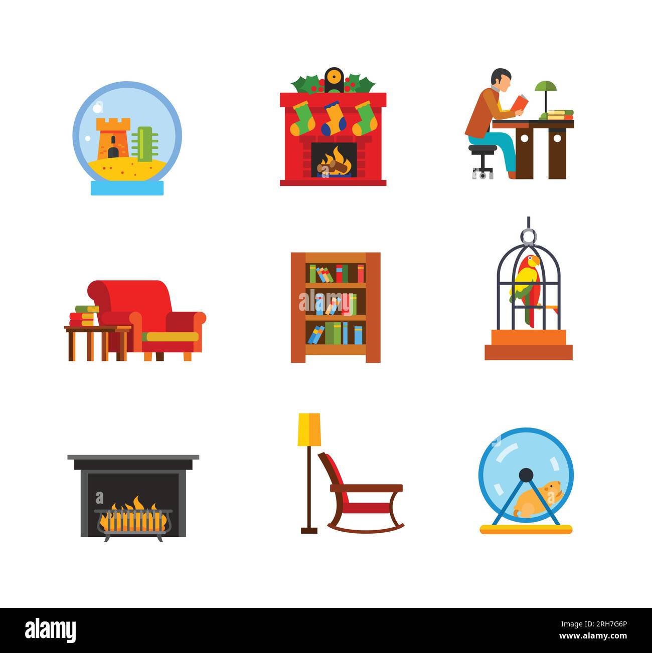 Domestic life icon set Stock Vector Image & Art - Alamy