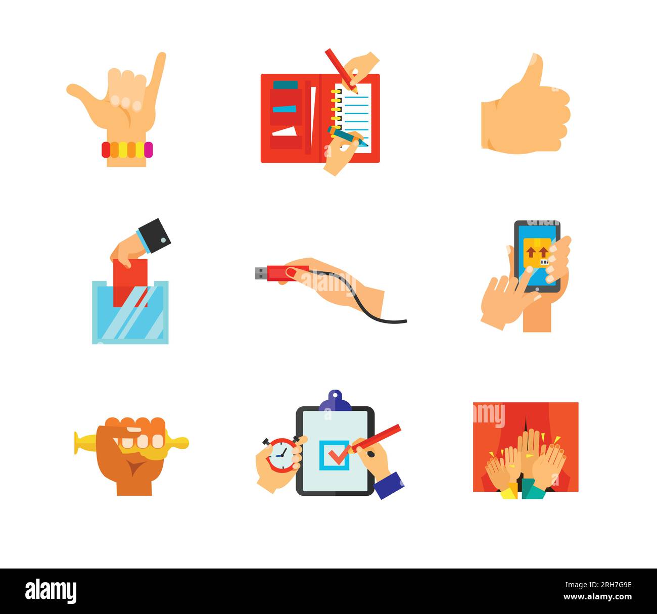 Hands in various spheres of life icon set Stock Vector Image & Art - Alamy