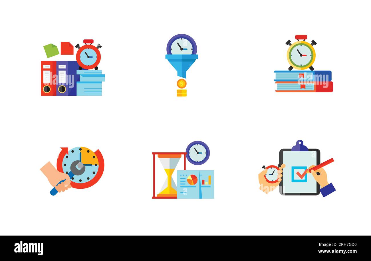 Time management icon set Stock Vector Image & Art - Alamy
