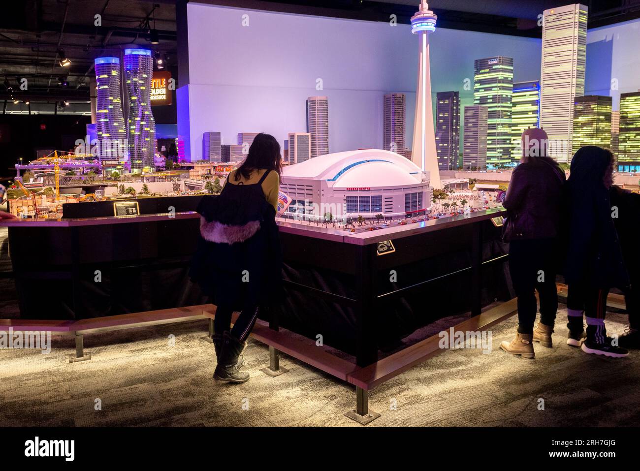 Toronto, ON, Canada - June 4, 2023: Visitors look at the exhibition at ...