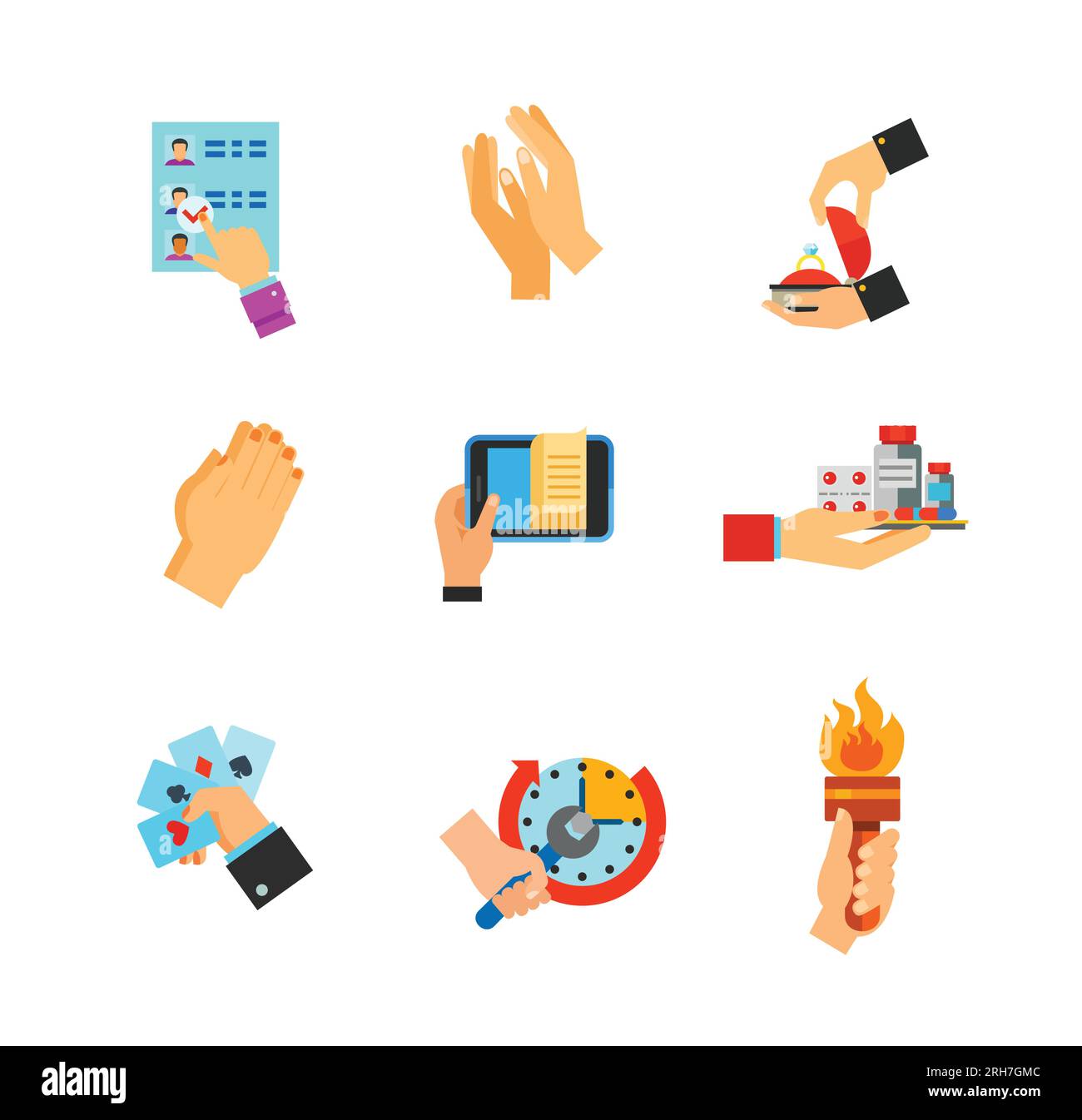 Hands clapping icon set Cut Out Stock Images & Pictures - Alamy