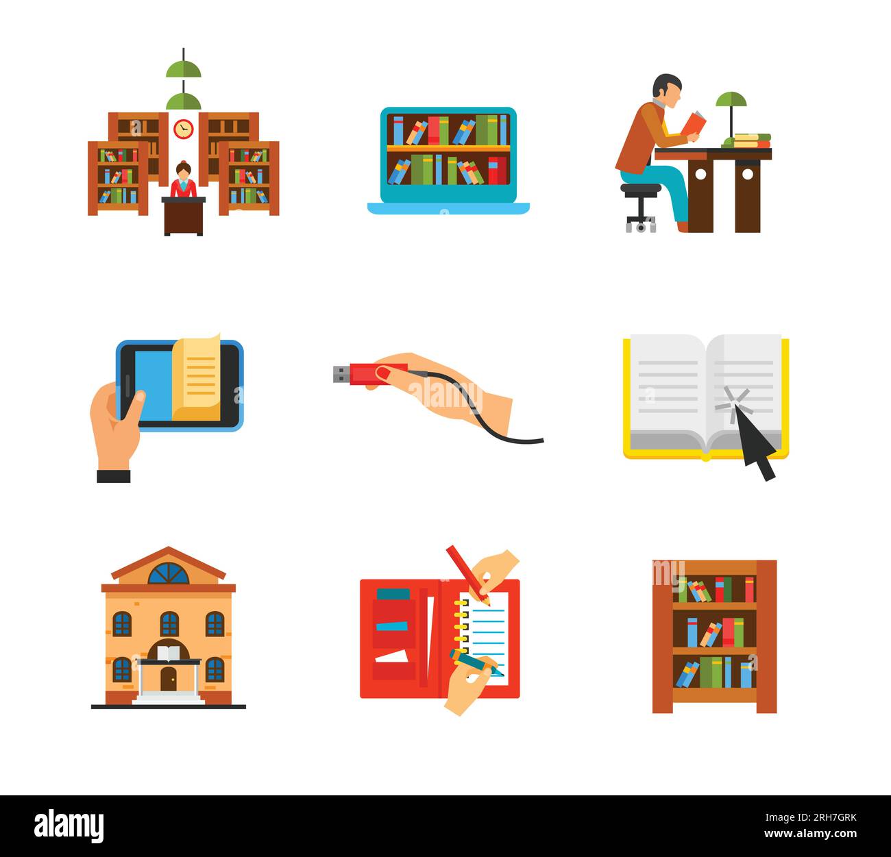 Library icon set Stock Vector Image & Art - Alamy