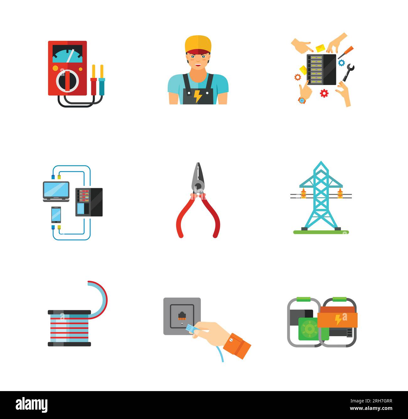 Electricity icon set Stock Vector Image & Art - Alamy