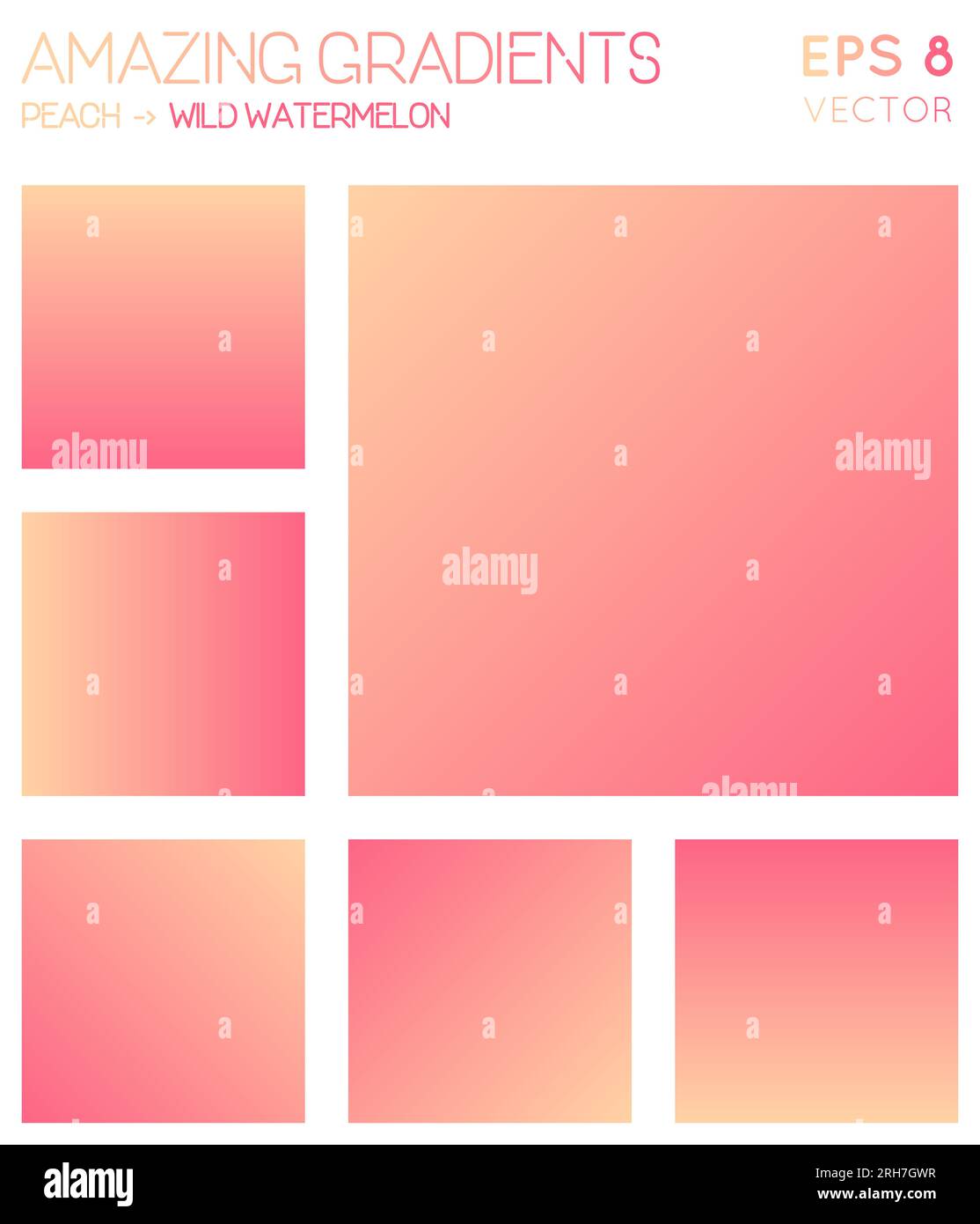 Colorful gradients in peach, wild watermelon color tones. Adorable ...