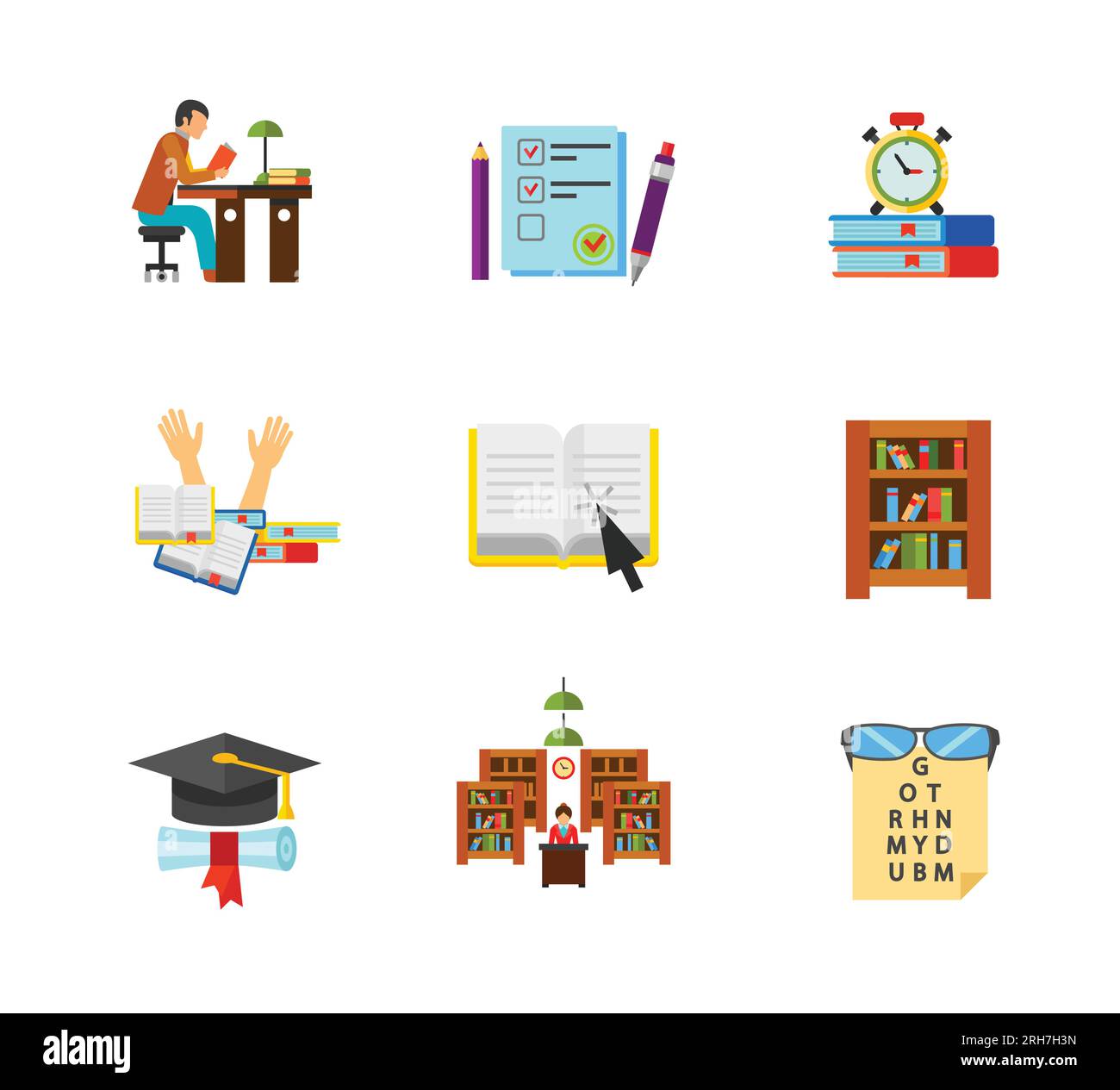 Library icon set Stock Vector Image & Art - Alamy