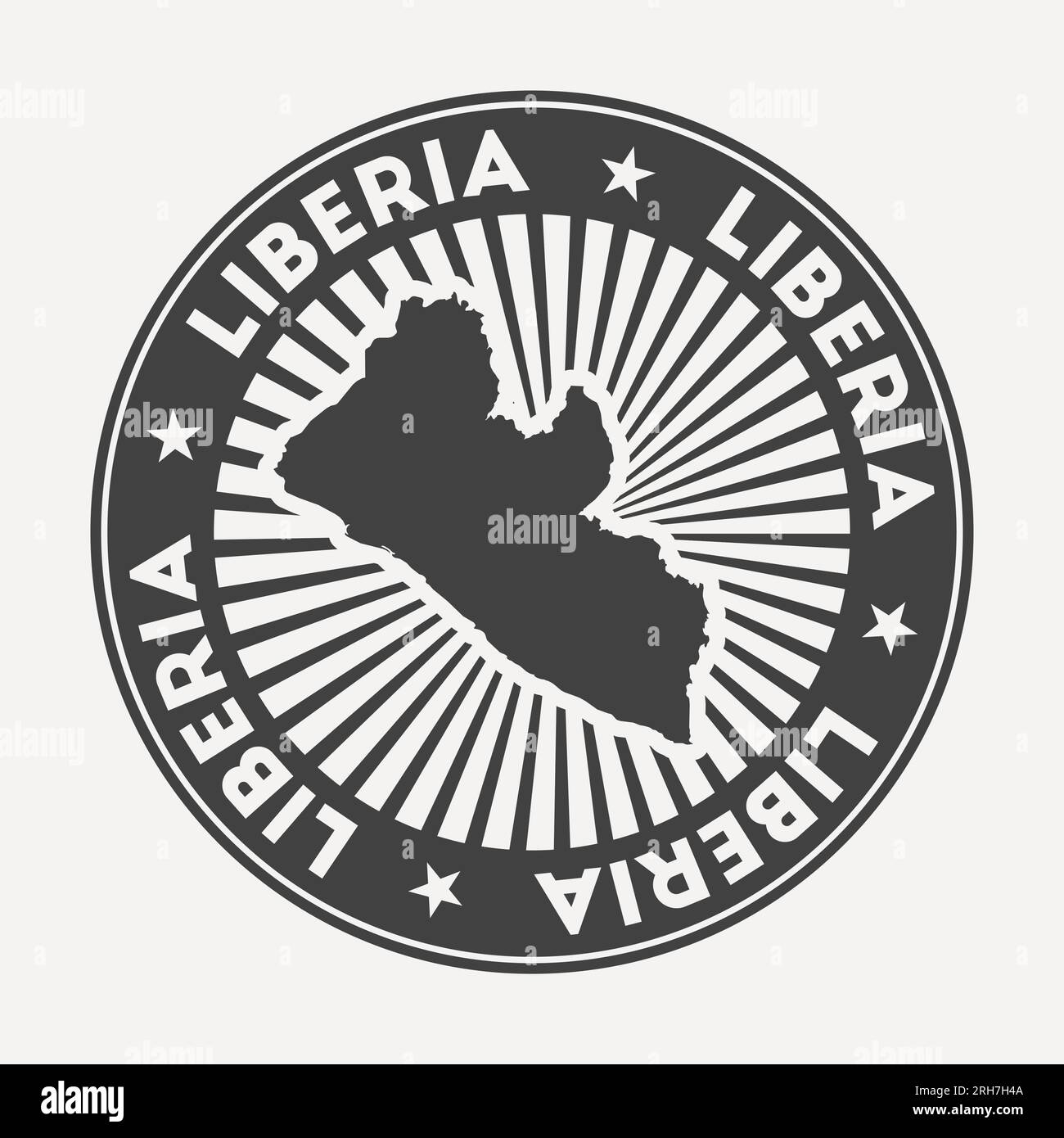 Liberia round logo. Vintage travel badge with the circular name and map of country, vector ...
