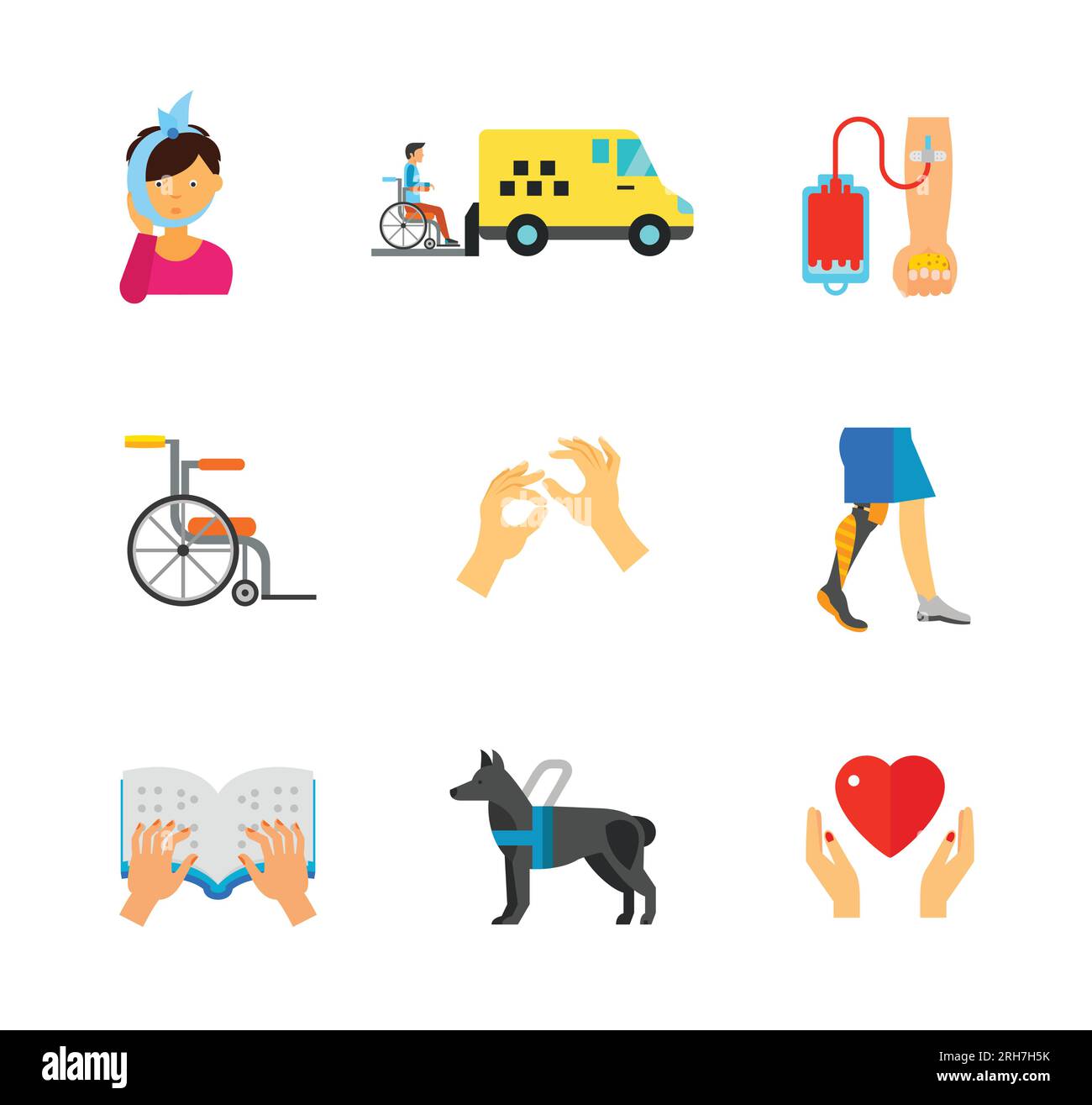 Disabled people icon set Stock Vector Image & Art - Alamy