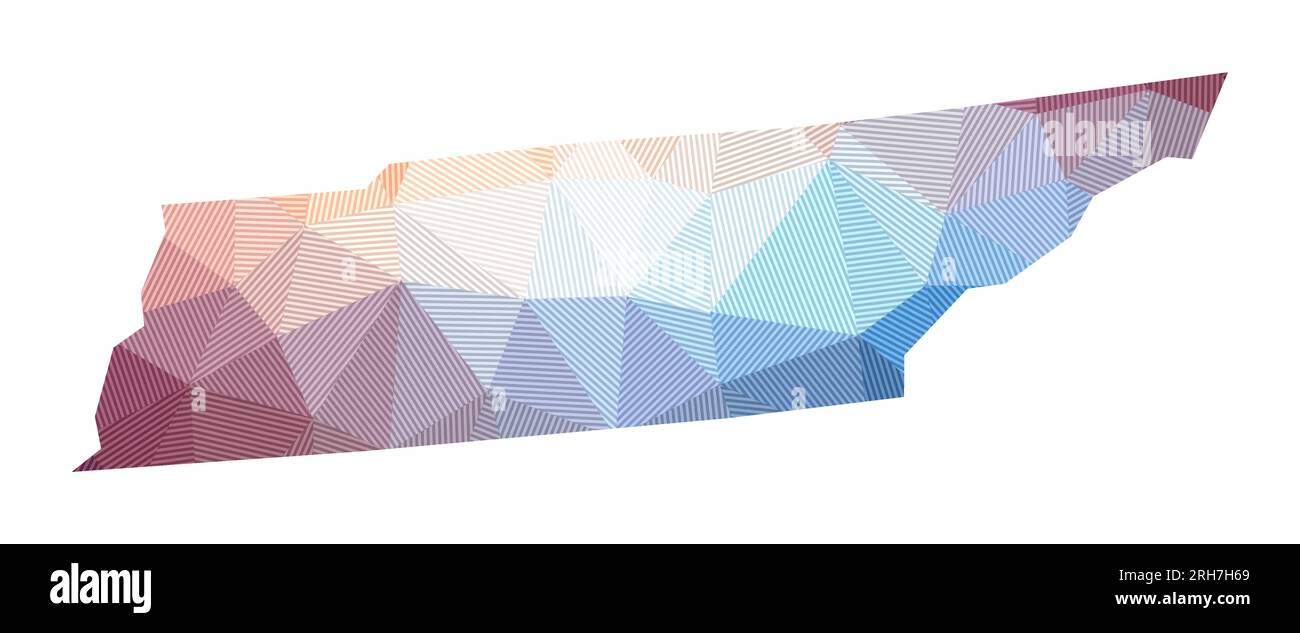 Map of Tennessee. Low poly illustration of the US state. Geometric ...