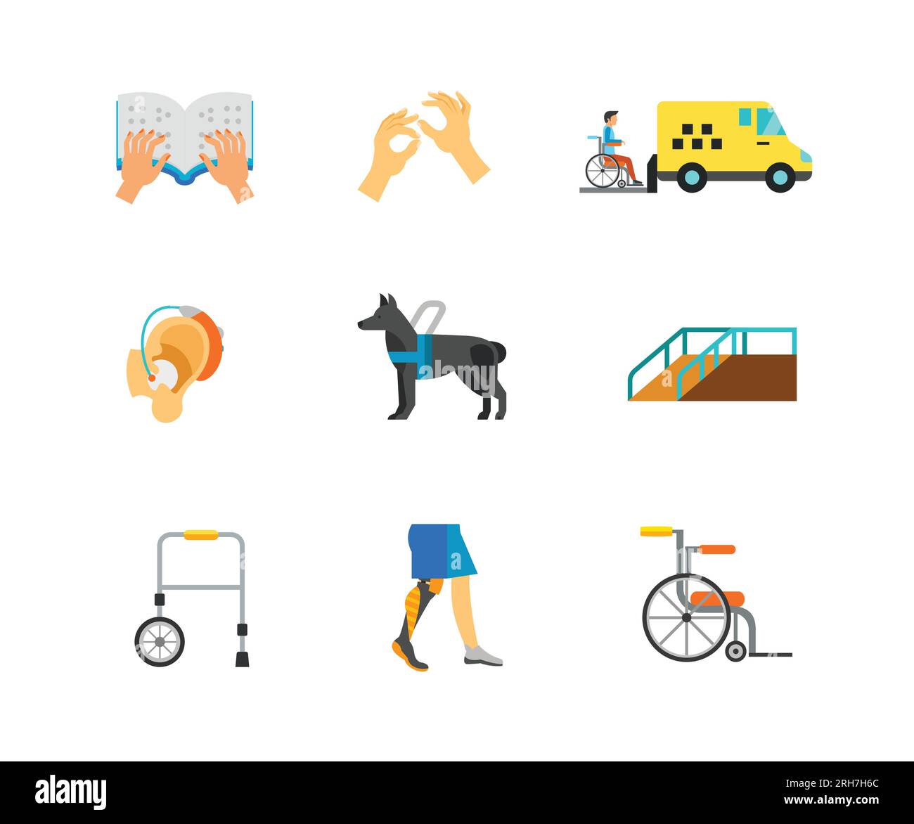 Disability icon set Stock Vector Image & Art - Alamy