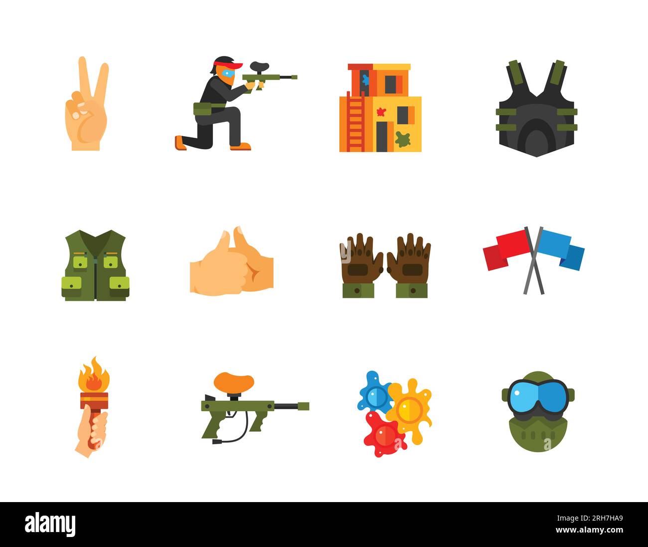 Paintball icon set Stock Vector Image & Art - Alamy