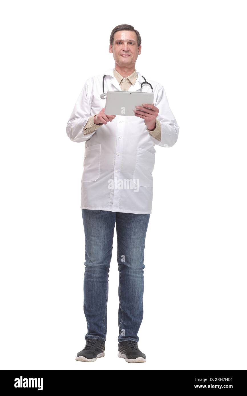 Doctor working laptop clinic Cut Out Stock Images & Pictures - Alamy