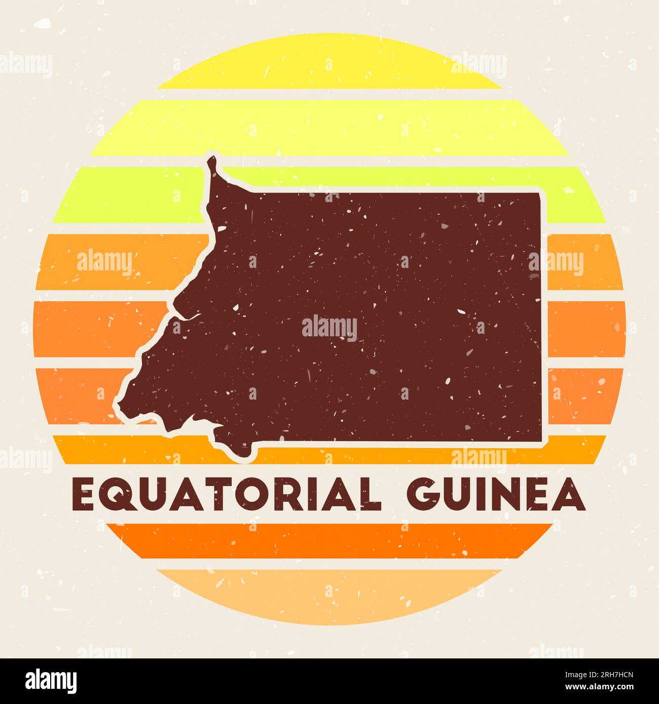 Equatorial Guinea Logo Sign With The Map Of Country And Colored