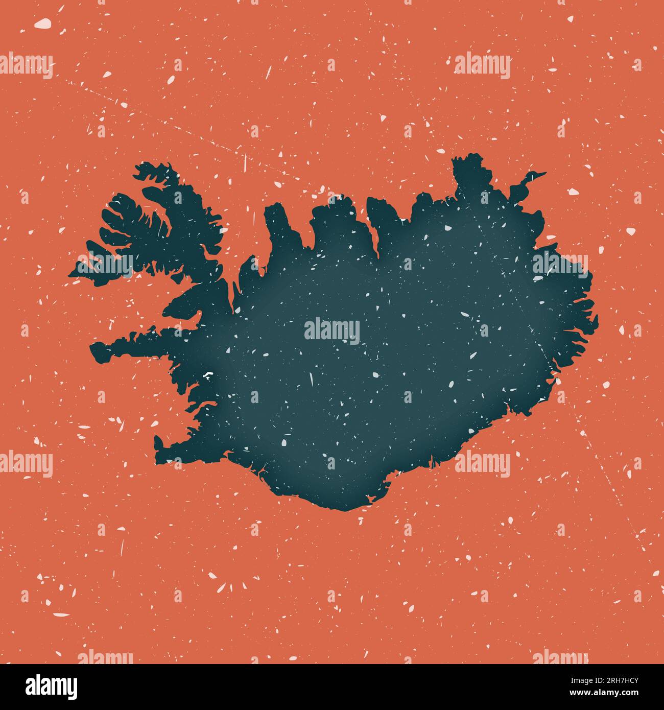 Iceland vintage map. Grunge map of the country with distressed texture ...