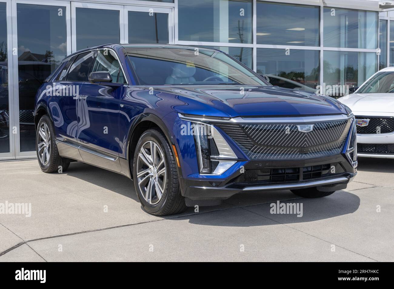 Fishers - August 13, 2023: Cadillac LYRIQ EV Electric Vehicle display ...