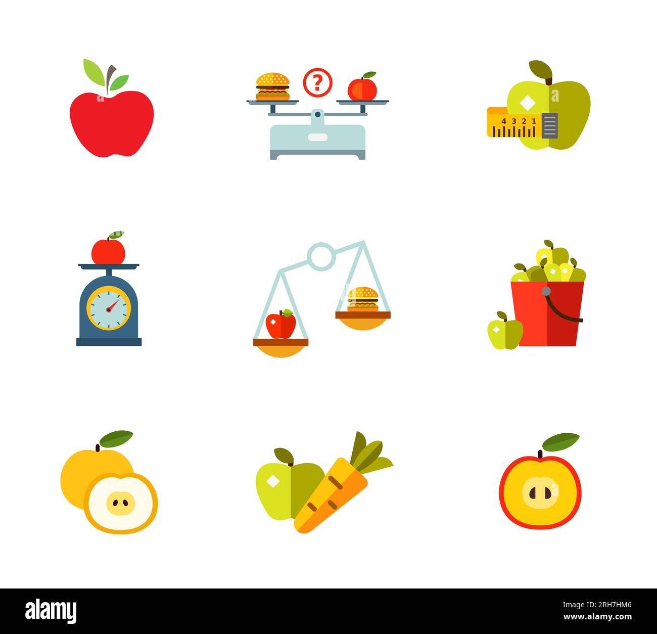Healthy eating icon set Stock Vector Image & Art - Alamy