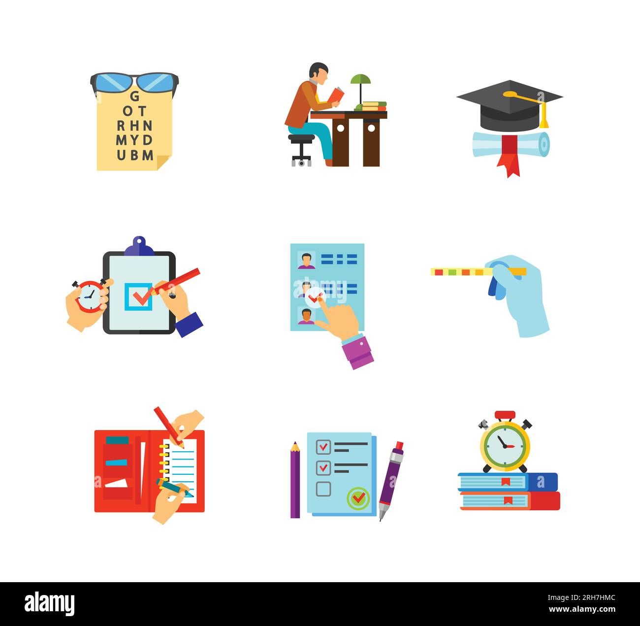Graduation and exam icon set Stock Vector Image & Art - Alamy