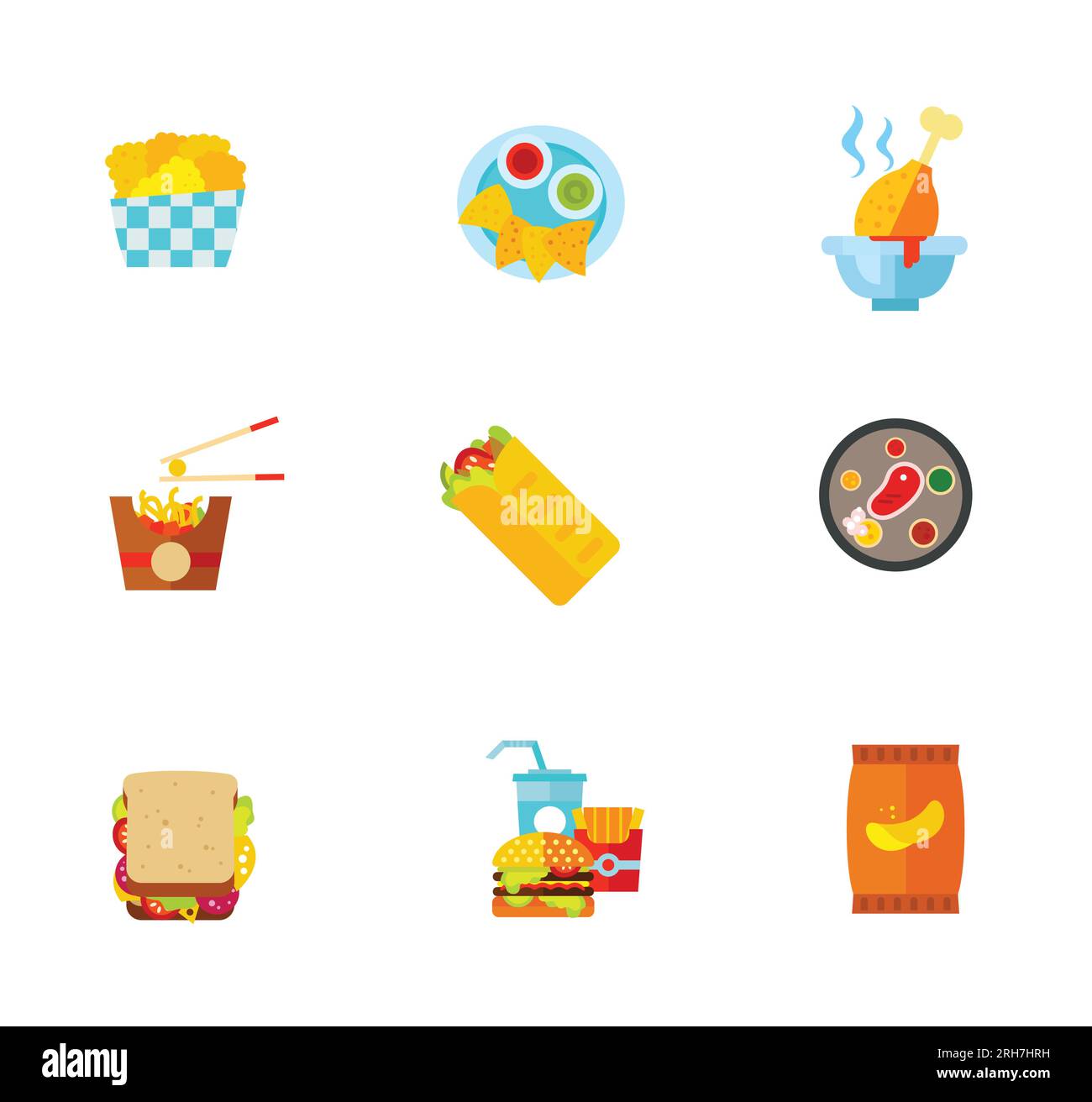 Junk food icon set Stock Vector Image & Art - Alamy