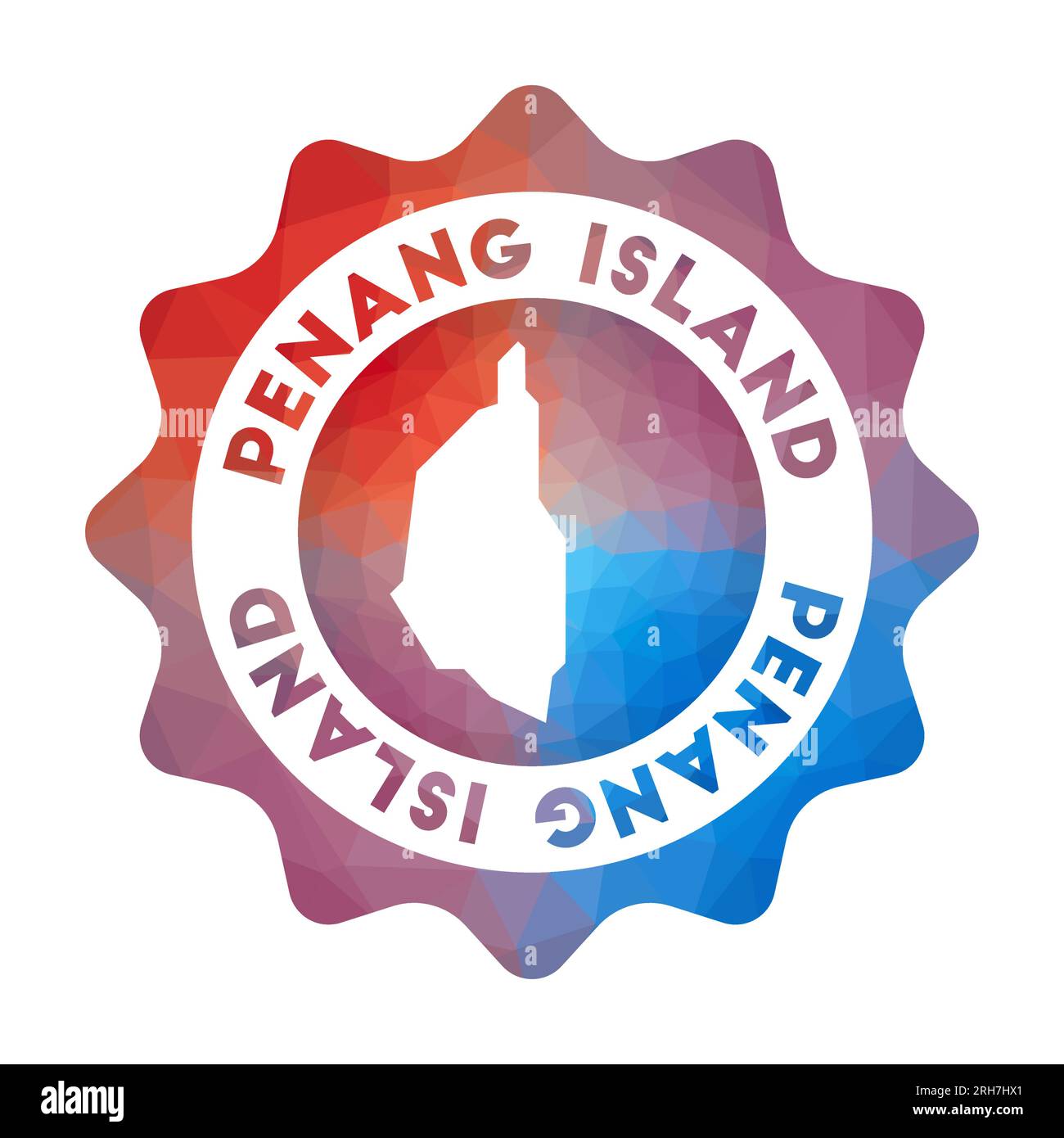 Penang Island low poly logo. Colorful gradient travel logo in geometric ...