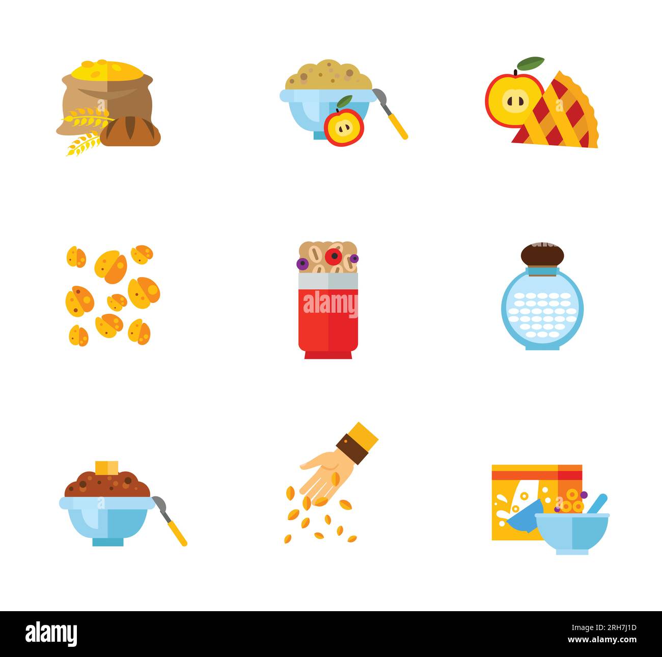 Cereals icon set Stock Vector Image & Art - Alamy