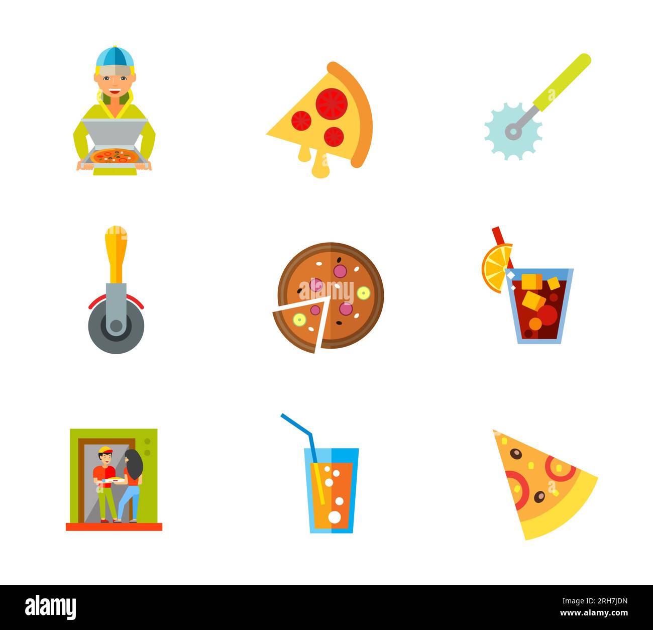 Pizza icon set Stock Vector Image & Art - Alamy