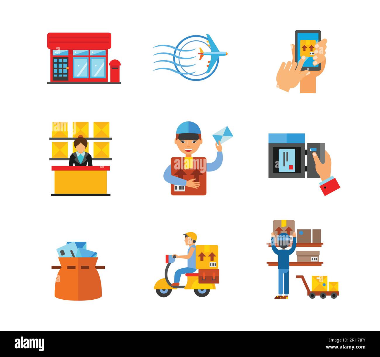 Postal services icon set Stock Vector Image & Art - Alamy