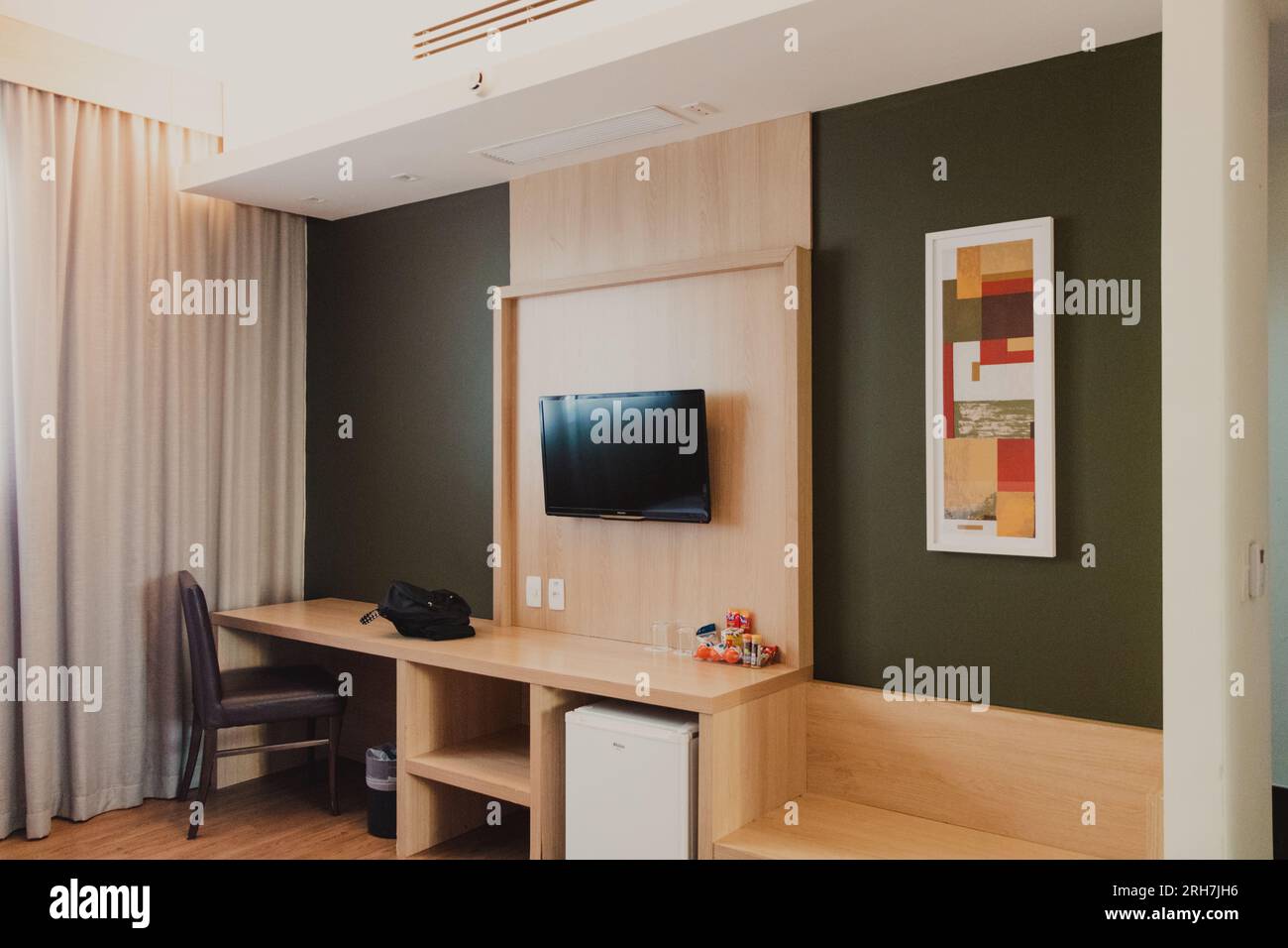 hotel room TV wall view Stock Photo - Alamy