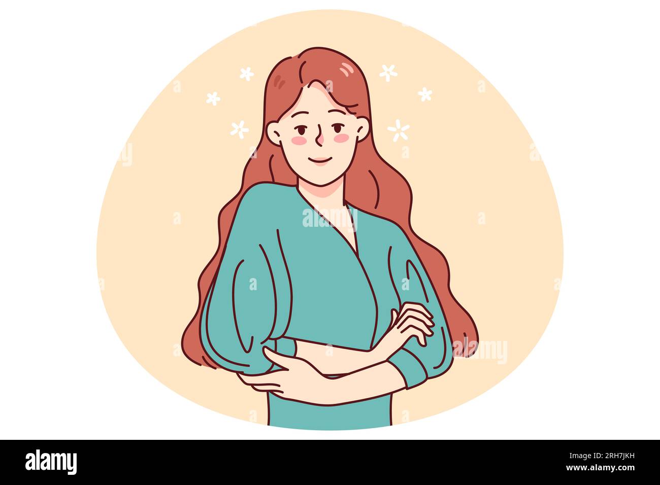 Portrait of smiling confident woman standing with arms crossed ... Portrait of smiling confident woman standing with arms crossed ...