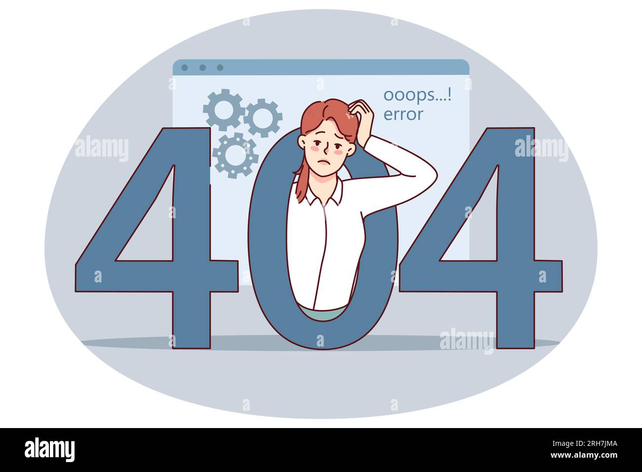 Woman confused computer Stock Vector Images - Alamy