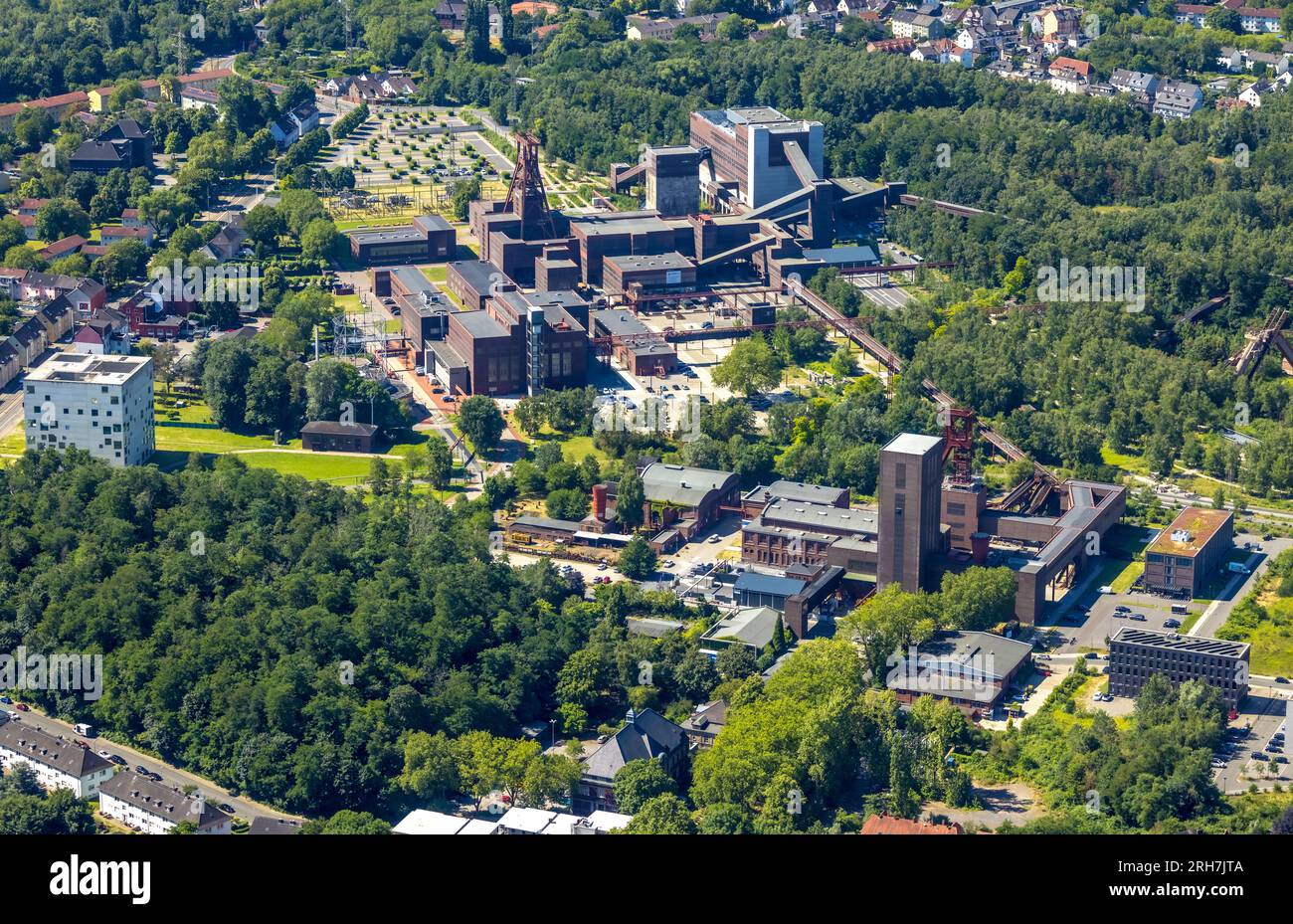 Aerial view, Zollverein Colliery, UNESCO World Heritage Site, architectural and industrial ...