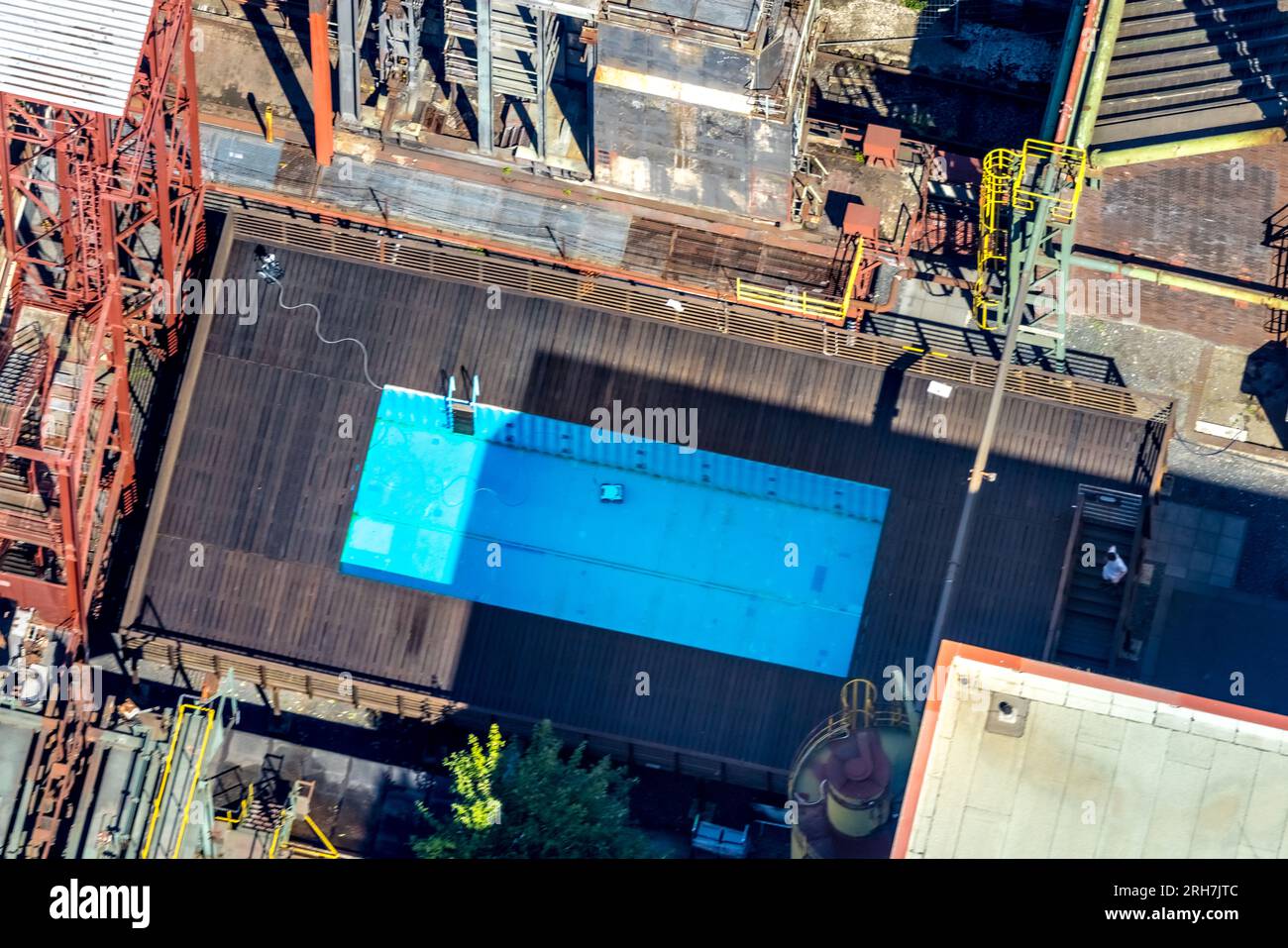 Aerial view, Zollverein Coal Mine Works Swimming Pool, UNESCO World ...
