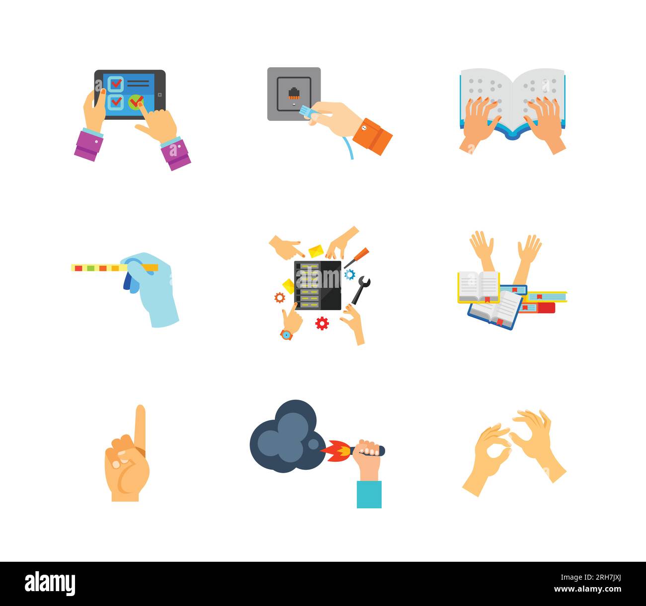Hands icon set Stock Vector Image & Art - Alamy