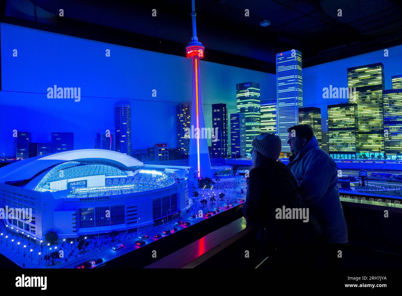 Toronto, ON, Canada - June 4, 2023: Visitors look at the exhibition at ...